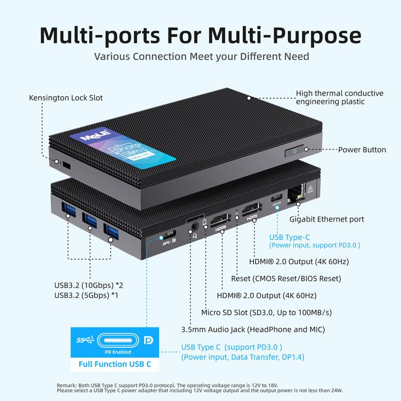 MeLE Quieter 3C - Fanless Mini PC N5100/N5105