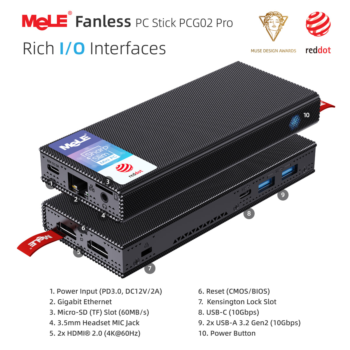 MeLE PCG02 Pro - Fanless Mini PC Stick N5100/N100