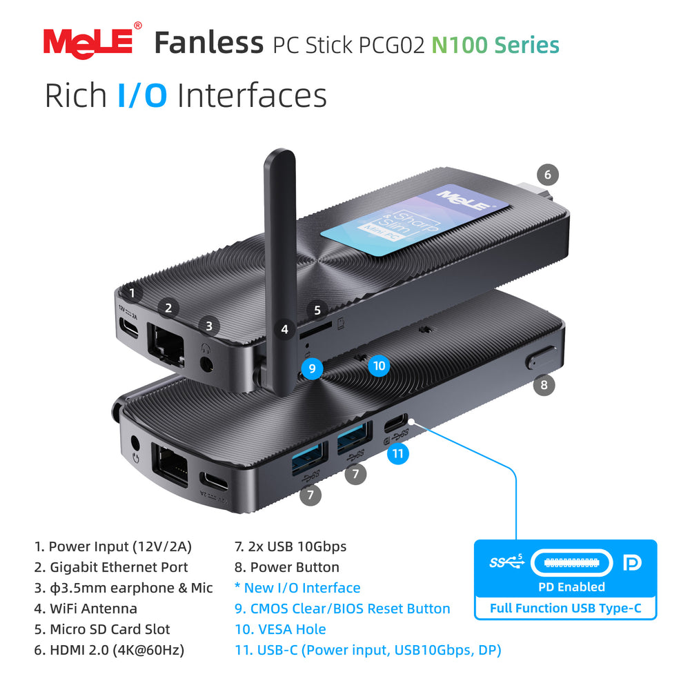 MeLE PCG02 - Fanless PC Stick N100