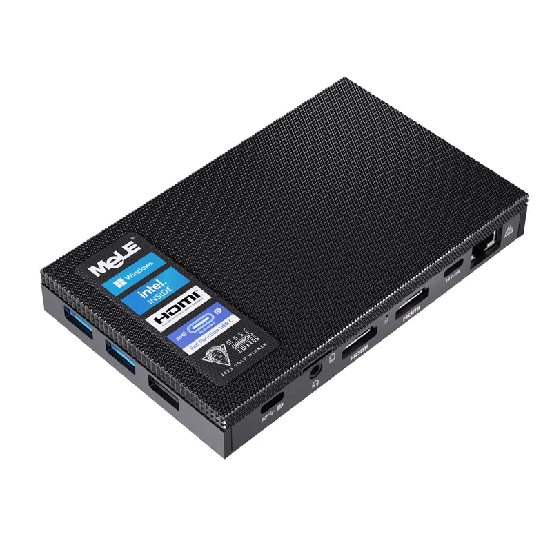 MeLE Quieter 4C - N100, 3.4GHz, Fanless Mini Computer, LPDDR4X, Win11,